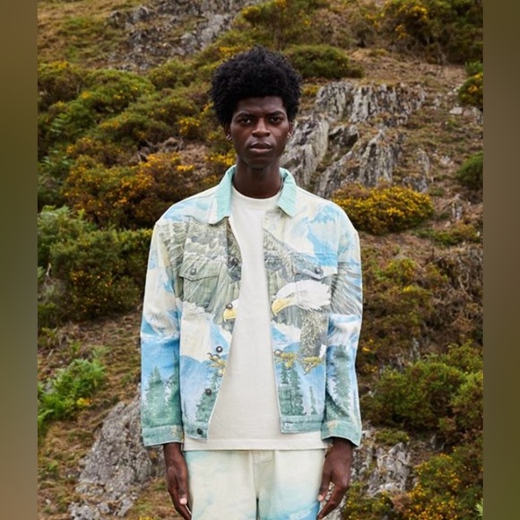 Jaden | Jackets & Coats | Alaskan Landscape Print Western Denim Jacket ...